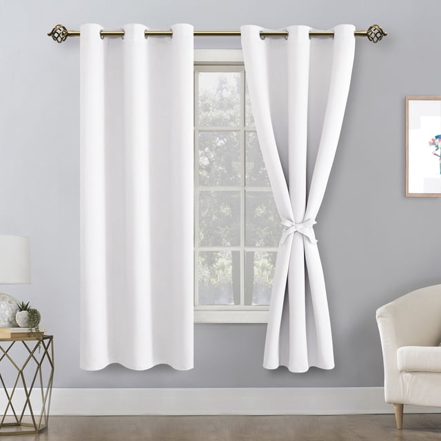 Hiasan Thermal Insulated Blackout Curtains, 2 Panels with Tiebacks ...