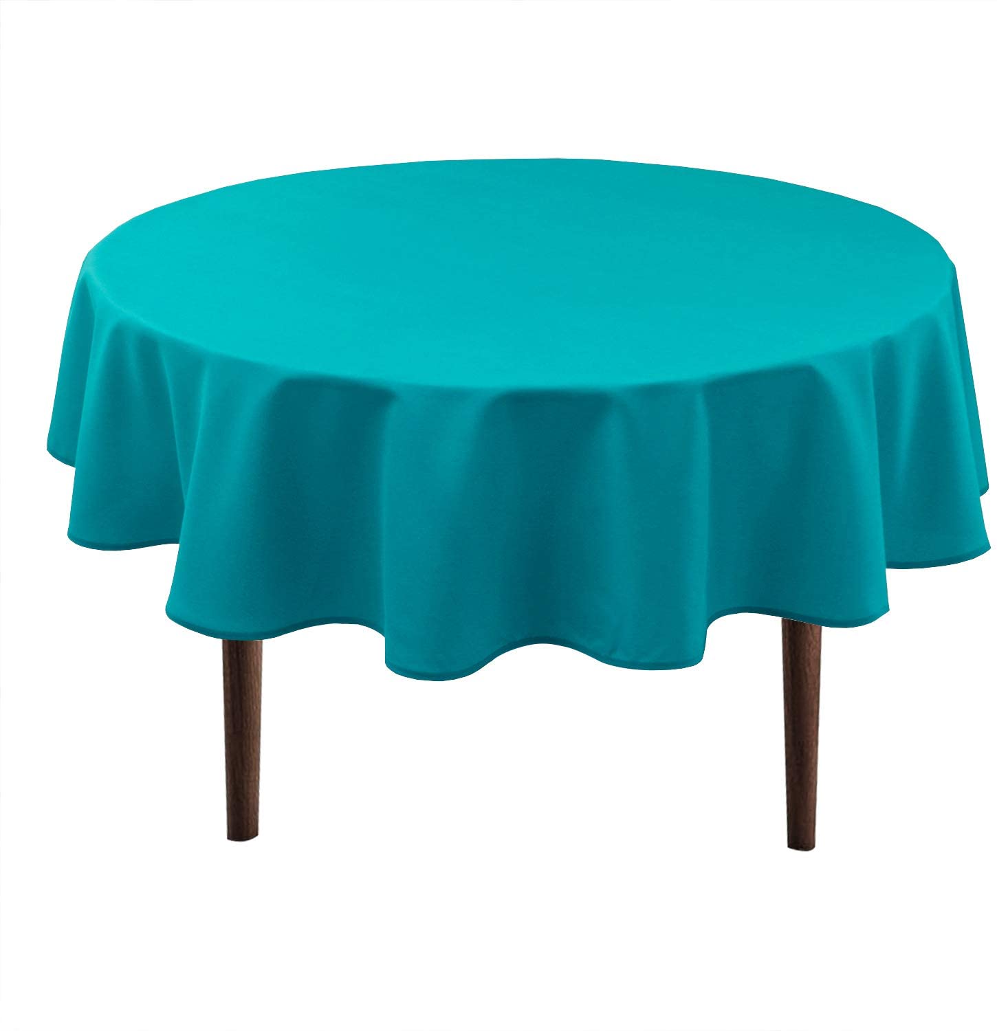 LA Linen Polyester Poplin Tablecloth 58-Inches Round, Turquoise Dark ...
