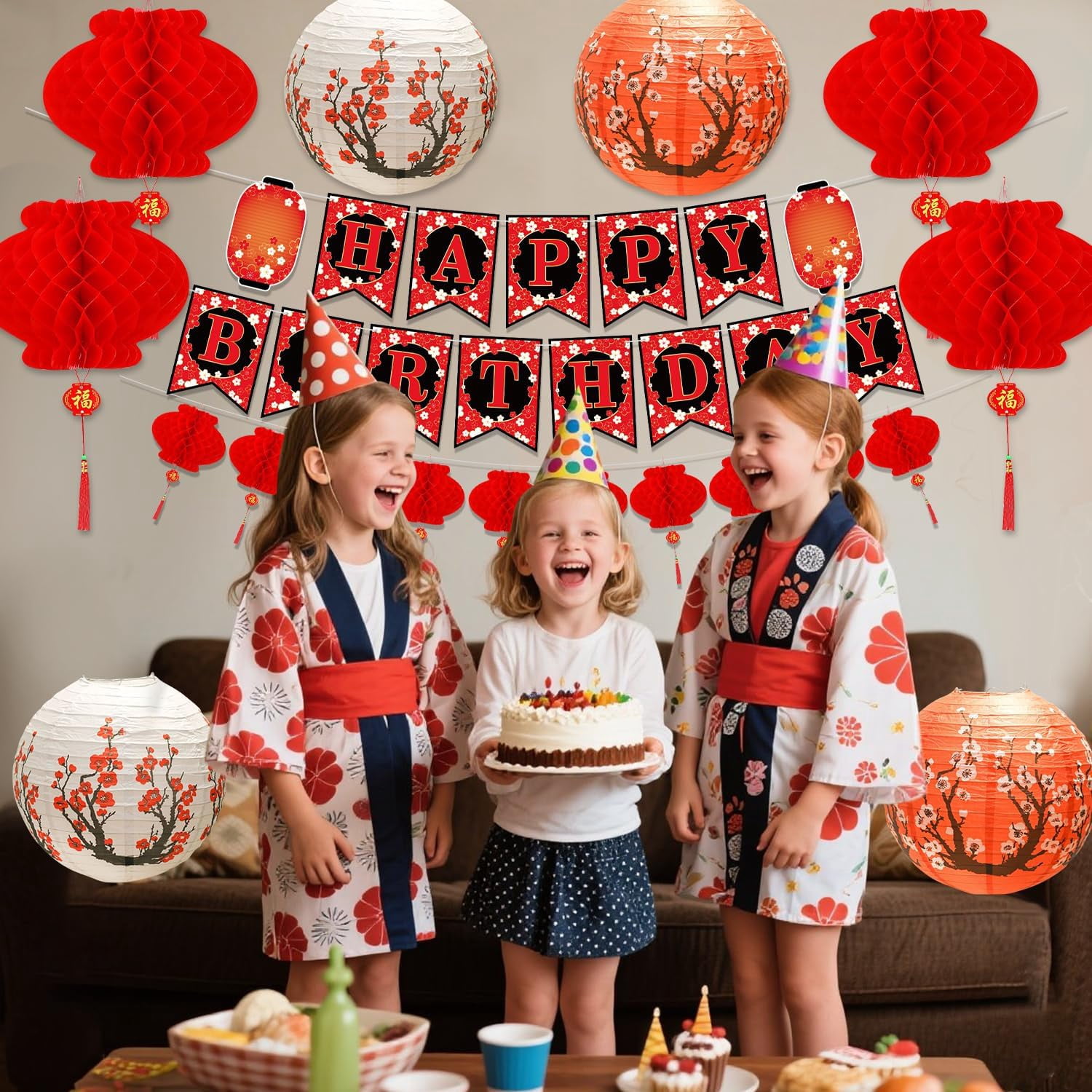 Hibachi Party Decorations, HAPPY BIRTHDAY Banner, Folding Fans ...