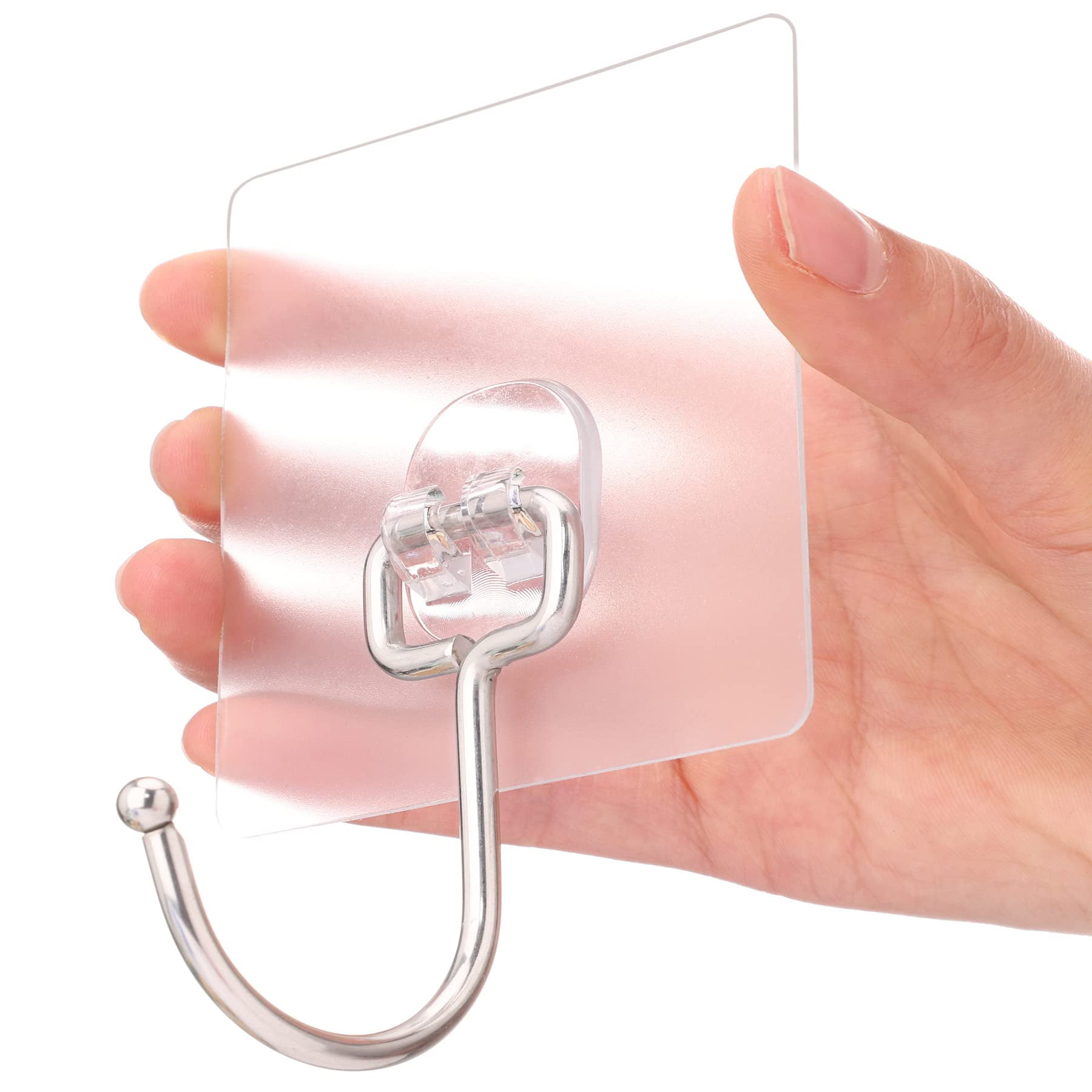 Hibalala Transparent Heavy Duty Adhesive Hooks, 37 lb Capacity ...