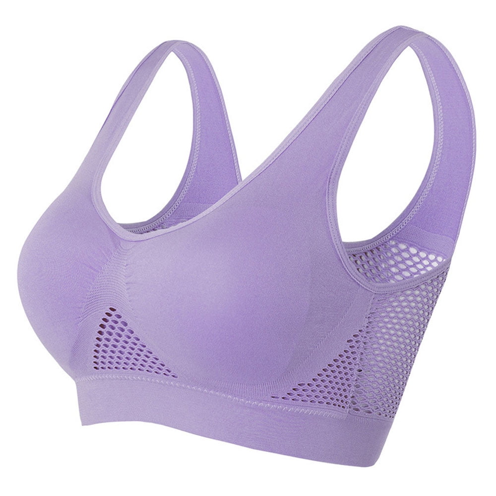 Hibalala Women's full cover seamless bra with removable padding, mesh ...