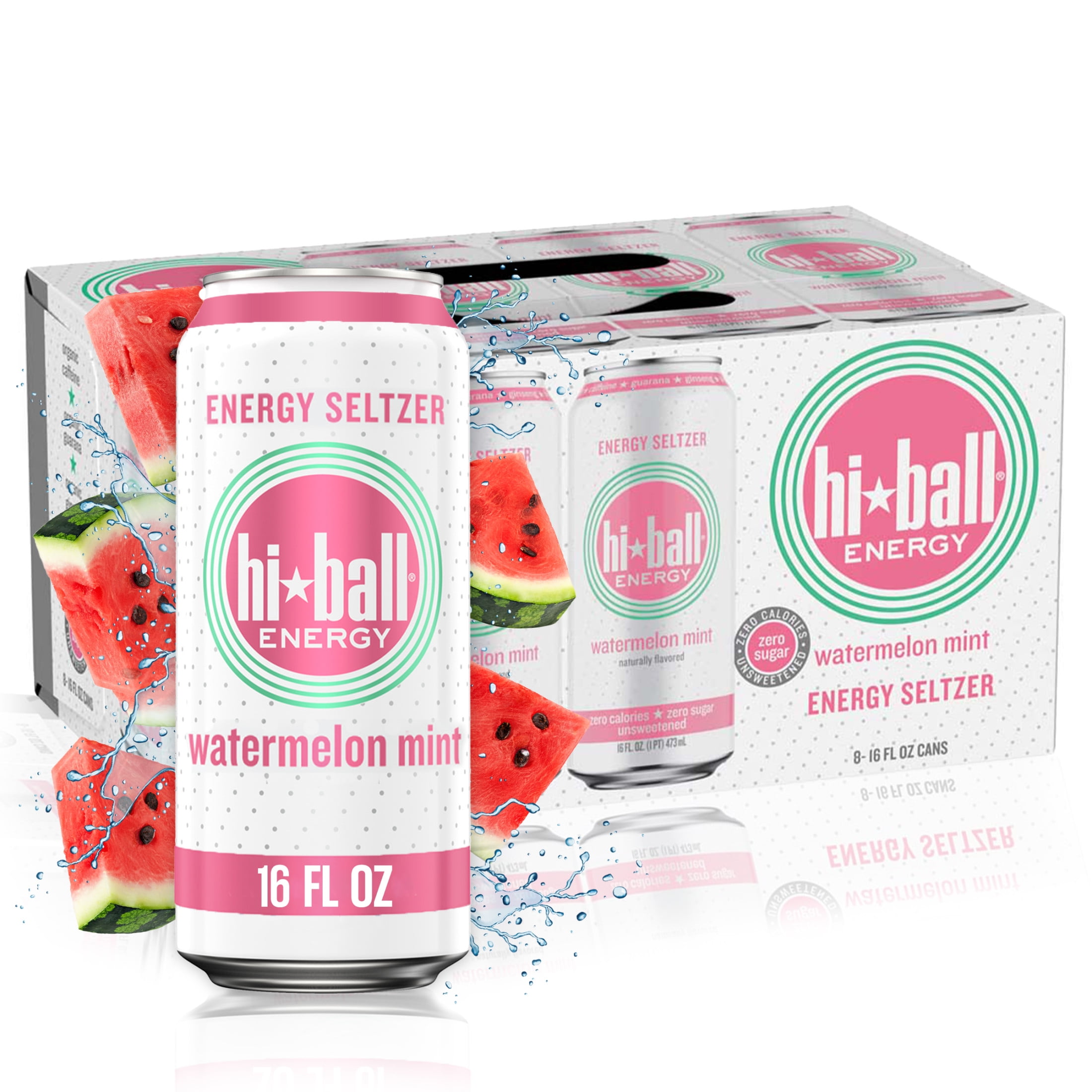 Hiball Watermelon Mint Energy Seltzer 8, 16 fl oz Cans - Walmart.com