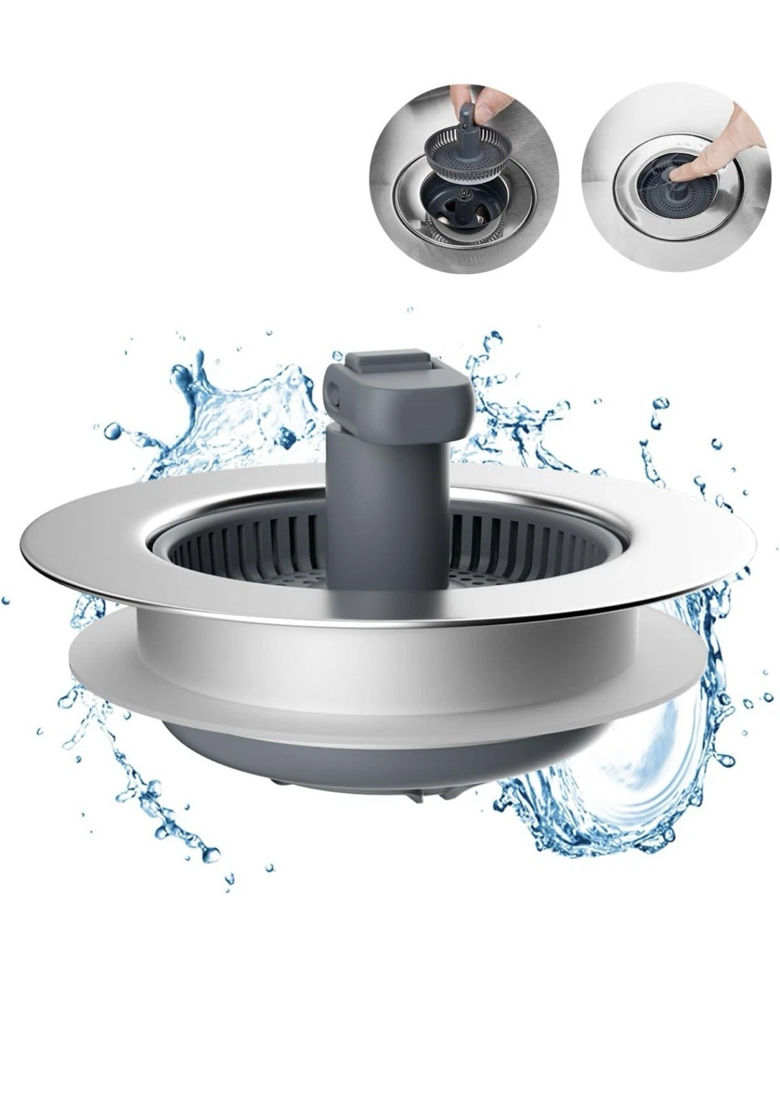 Hibbent 3 In 1 Kitchen Sink Drain Strainer And Stopper Combo - Walmart.com