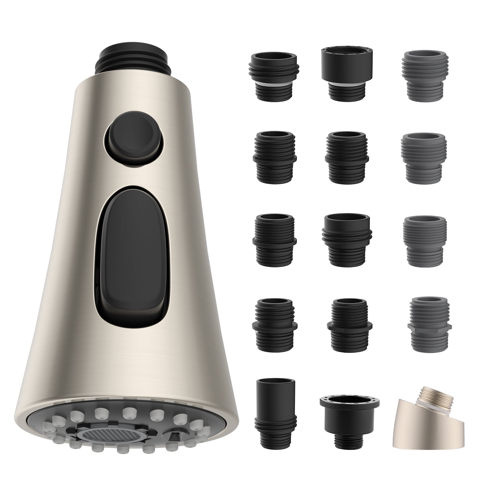 Hibbent Pull-Down Kitchen Faucet Head - 3-Function Sink Spray Nozzle ...