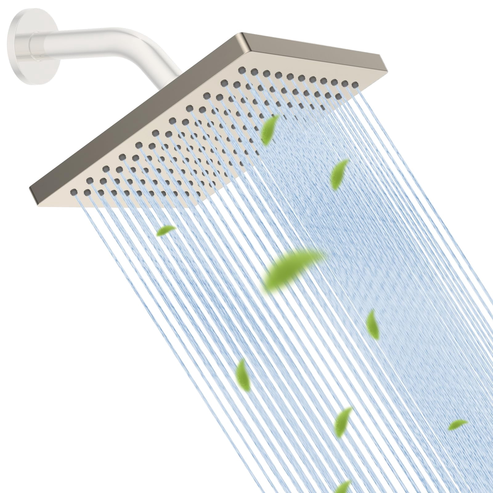 Hibbent Thickness Metal Rain Shower Head, 8 Inch High Pressure Rainfall ...