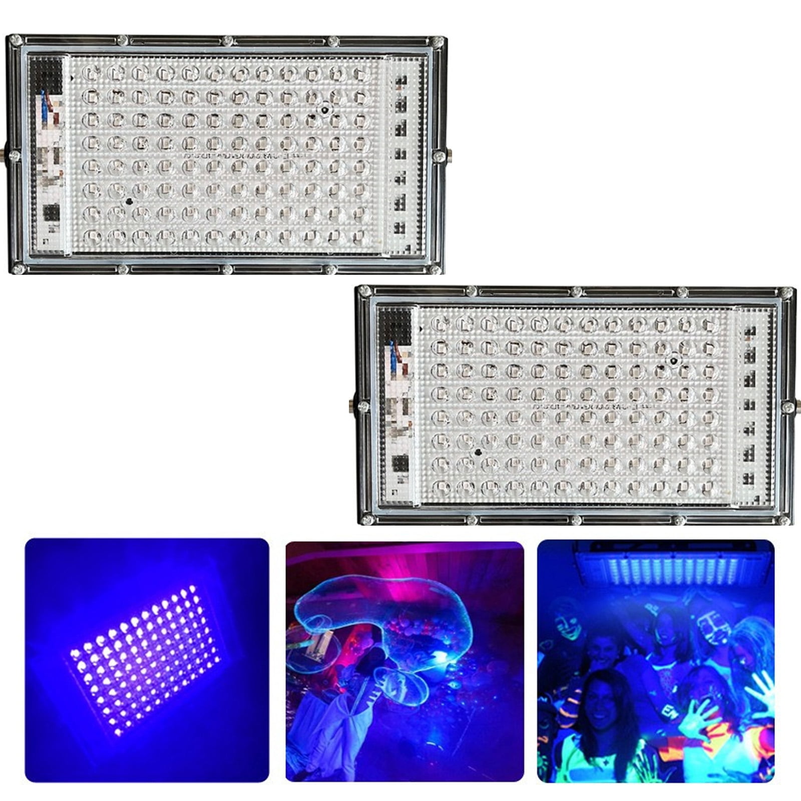 Hibibud 2Pcs Black Light,High-Intensity Blacklight Fixture,95nm UV ...