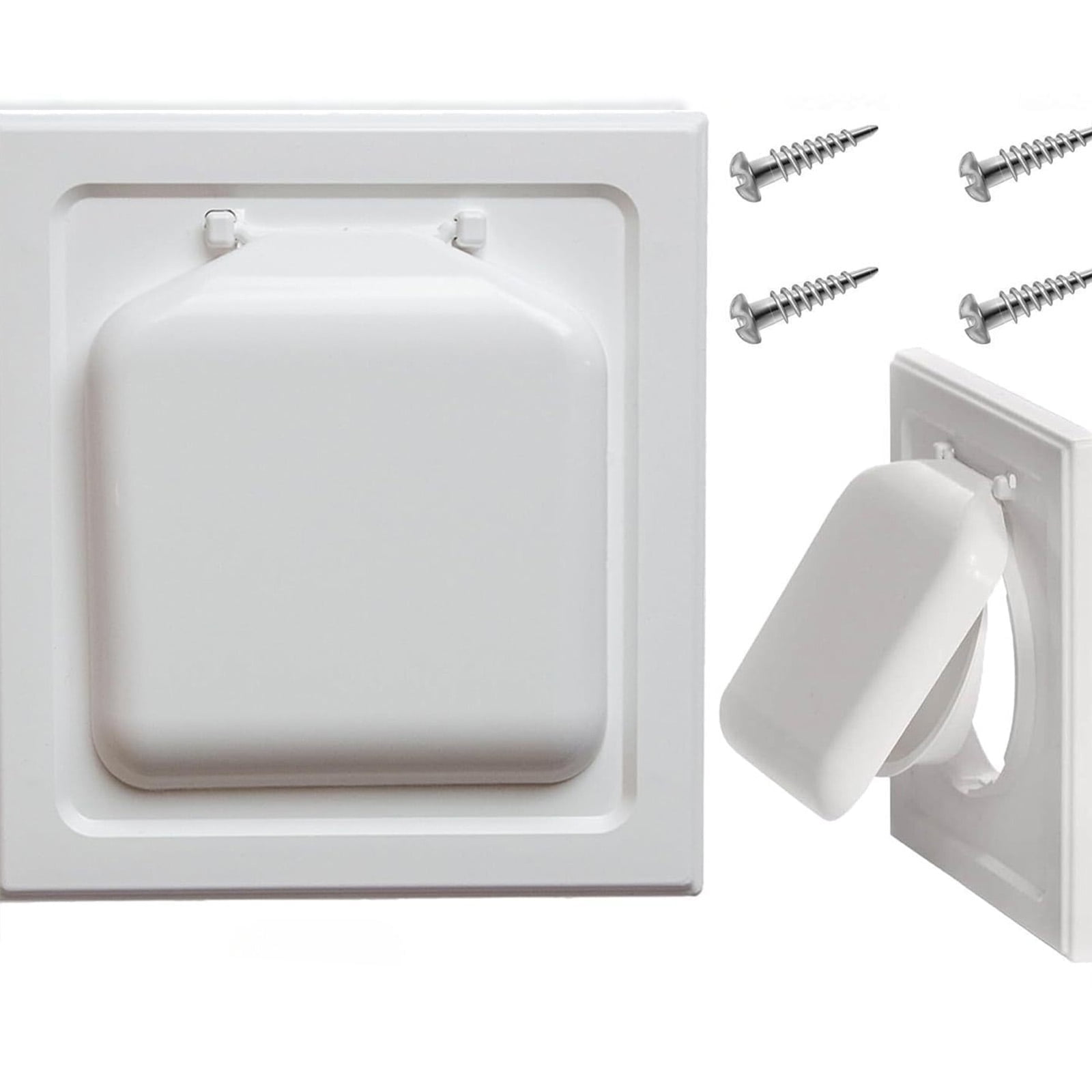 Hibibud 4 Inch Dryer Vent Cover，Double Door Duct Vent Cover，Plastic ...