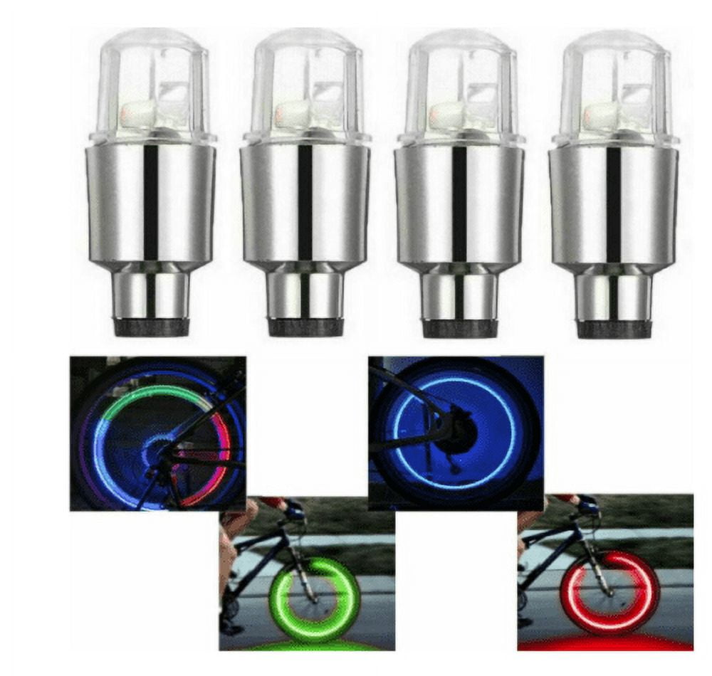 Hibibud 4x RGB LED Tire Tyre Air Valve Stem Cap Decor Flashing Light ...