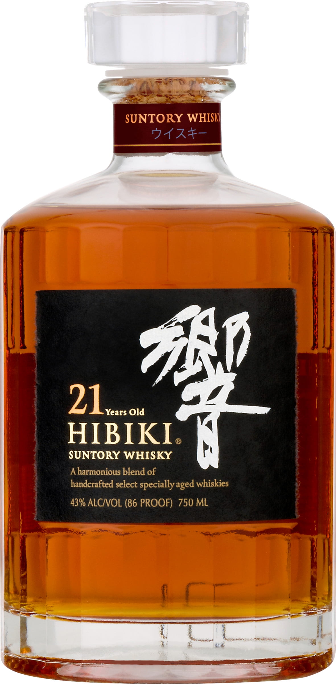 Hibiki Suntory Whisky Aged 21 YR, 750 ml Bottle, ABV 43.0% - Walmart.com