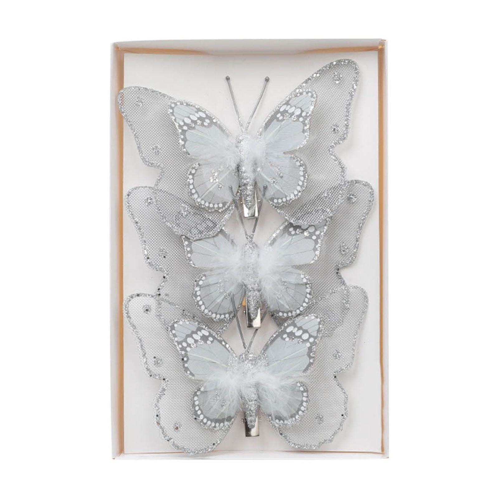 Hibiscsu 3 PCS Glitter Christmas Tree Butterfly Ornaments, Hollow ...