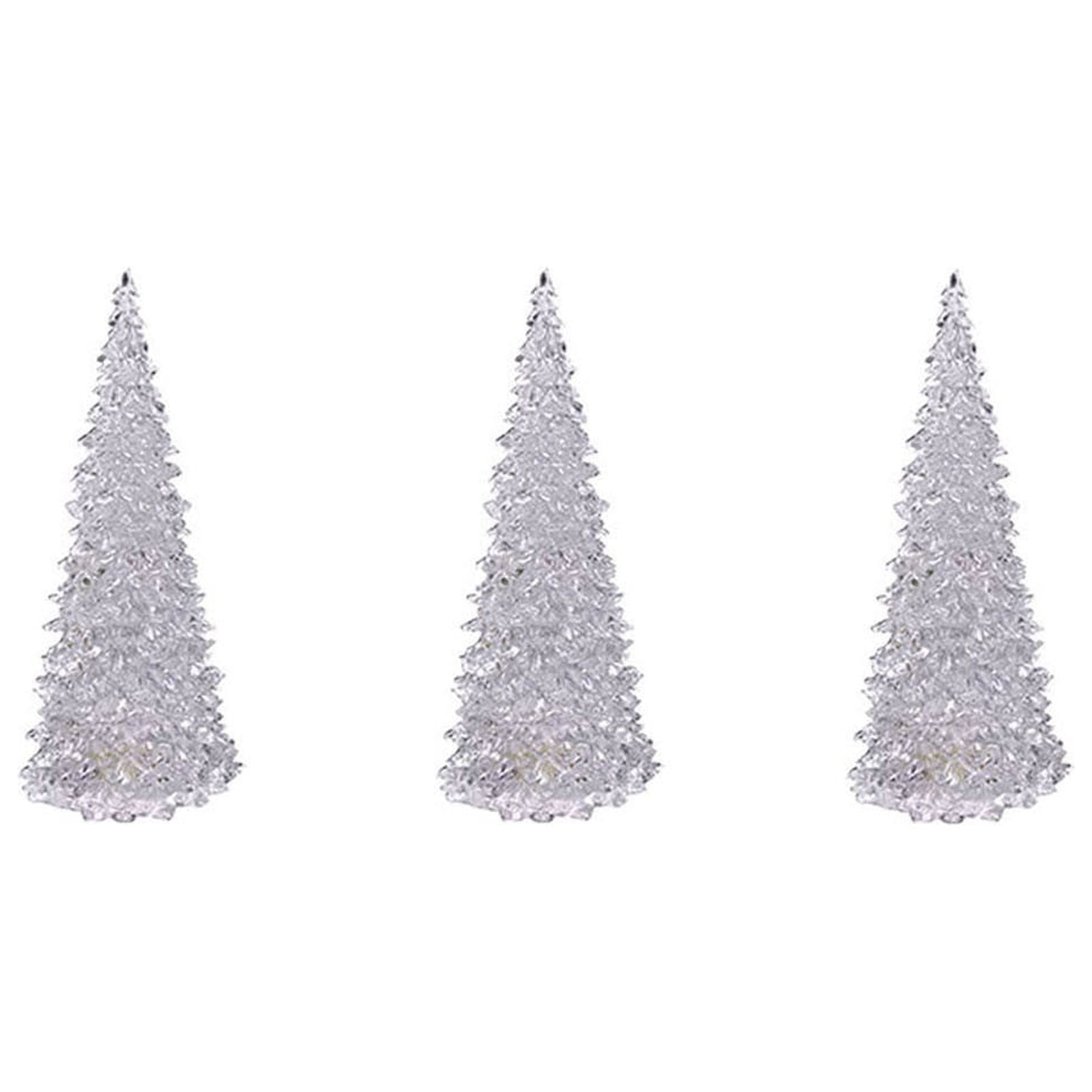 dajkiuy 3 Pack LED Christmas Tree Lights, Mini Acrylic Light Up Tree ...