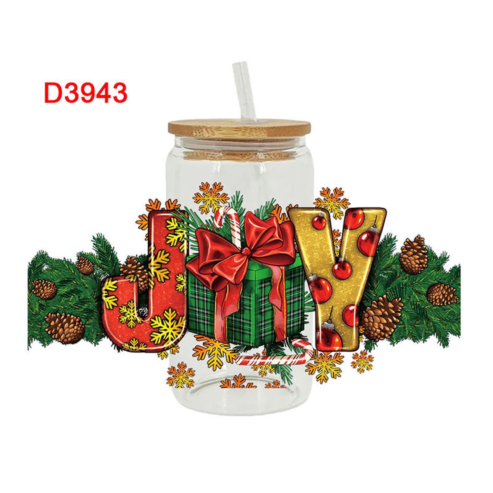 Hibiscsu Christmas UV Cup Wrap Transfer ,Christmas Rub on Transfers for ...