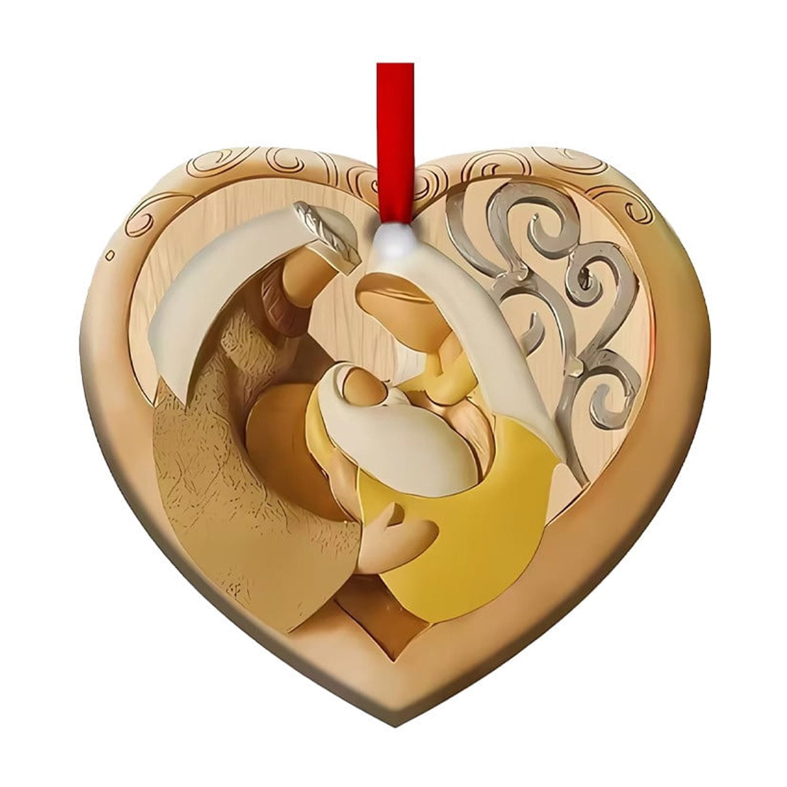 Hibiscsu Nativity Scene Ornaments Religious Christmas Acrylic Hanging ...