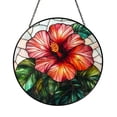 Hibiscus Blossom Stained Glass Suncatcher – Botanical Window Decor2401 ...