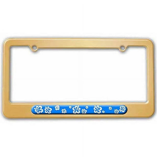 Hibiscus, Blue, Flowers License Plate Tag Frame, Multiple Colors ...