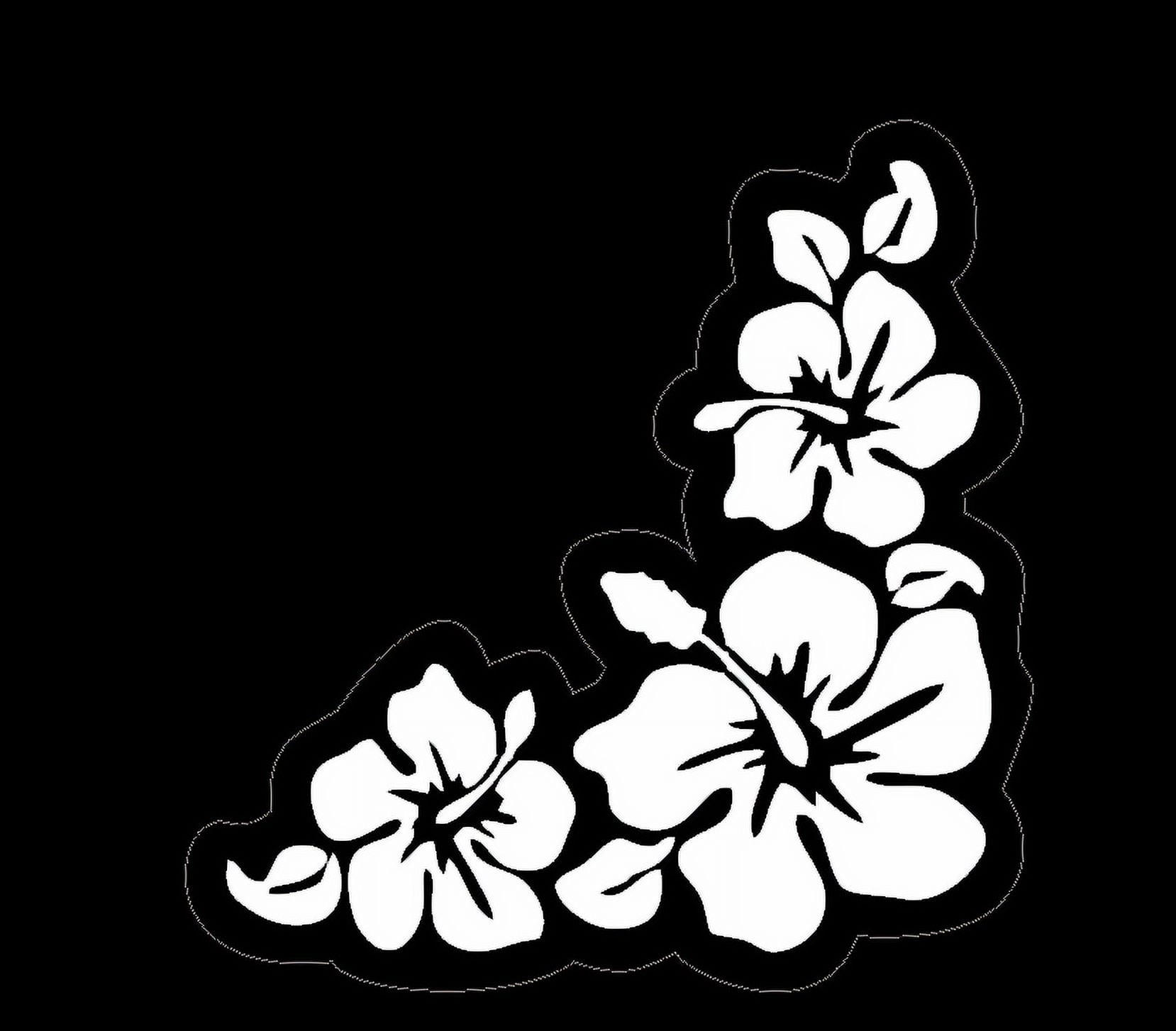 Hibiscus Car Sticker, Flowers Design Car Decals, White Flower Vinyl ...