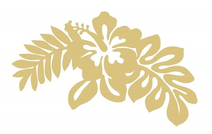 Hibiscus Cutout Unfinished Wood Spring Summer Home Décor Door Hanger ...