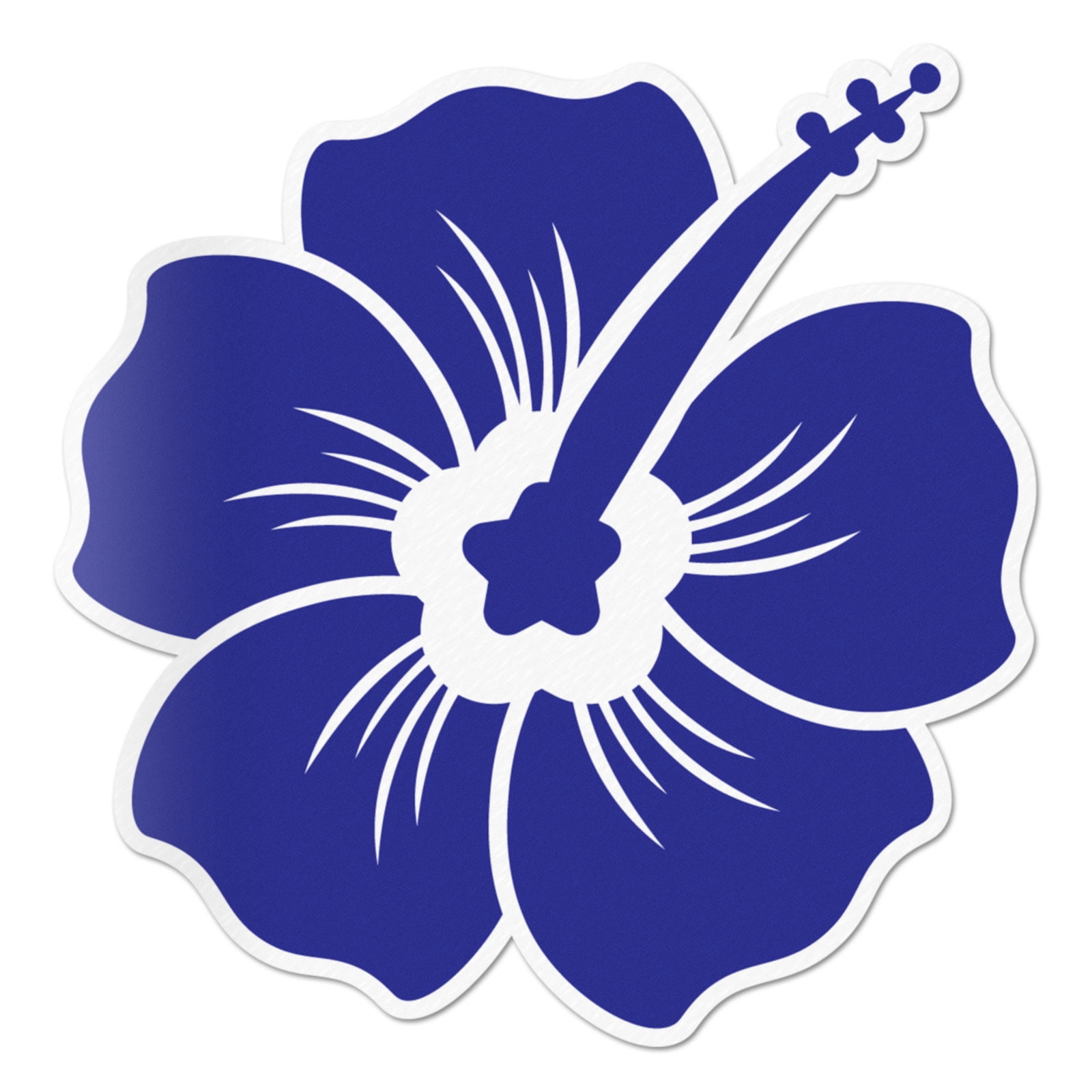Hibiscus Decal Blue Sticker Vinyl Rear Window Car Truck Laptop Flower ...