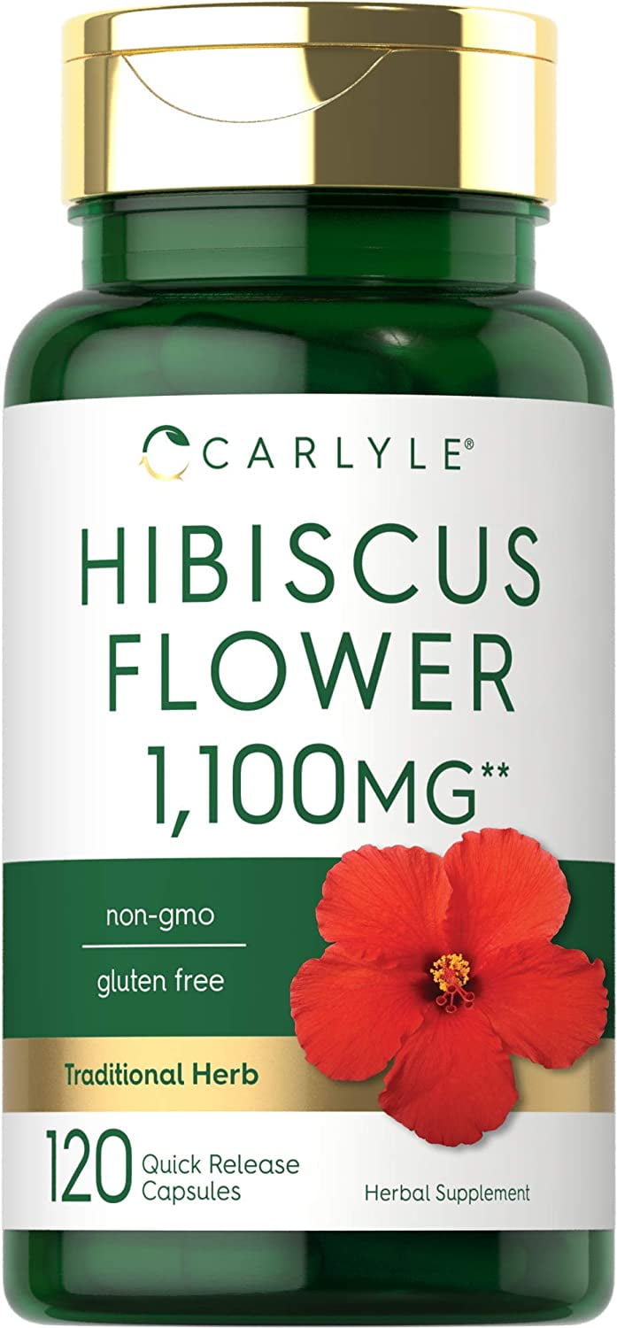 Carlyle, Hibiscus Flower Extract Capsules, 1100mg, 120 count - Walmart.com