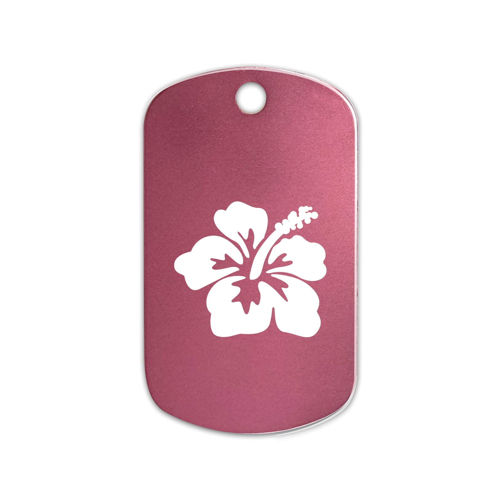 Hibiscus Flower GI Dog Tag Aluminum Keychain hawaii hawaiian - Pink ...