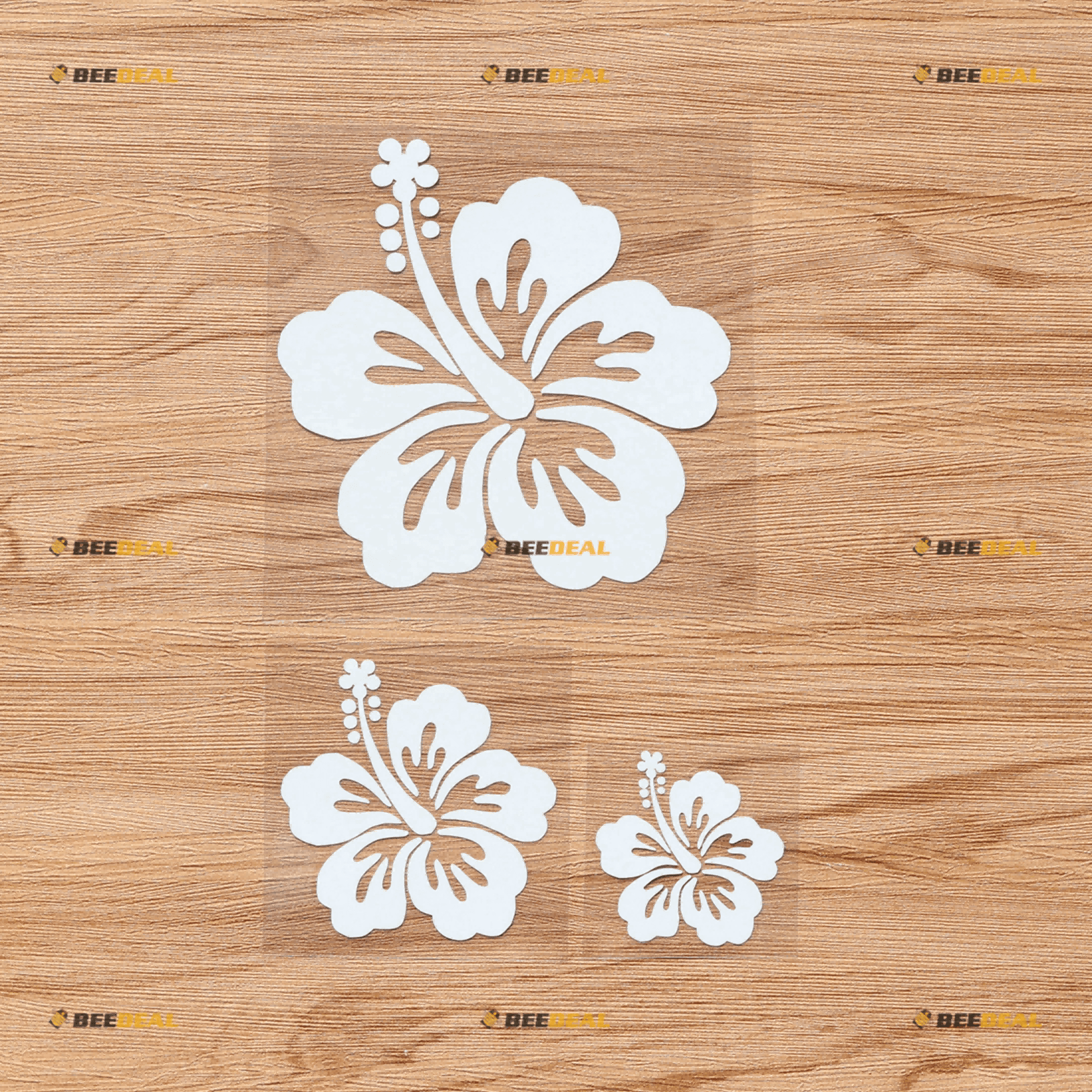 Hibiscus Flower Hawaii Hawaiian Vinyl Decal Sticker - 3 Pack White, 2 ...