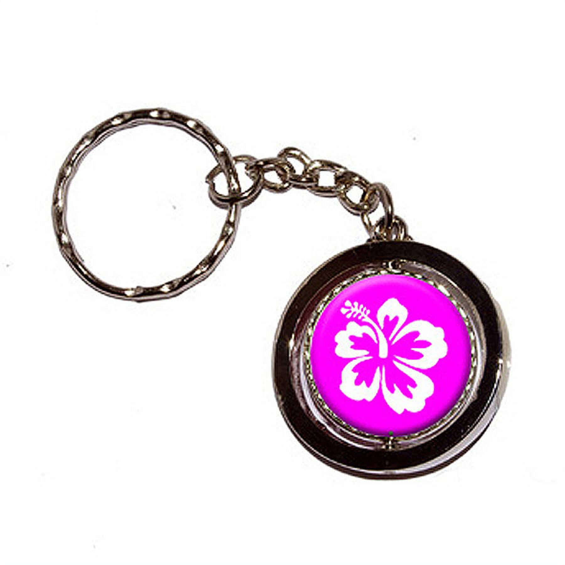 Hibiscus Flower On Pink Key Chain Keychain Ring - Walmart.com