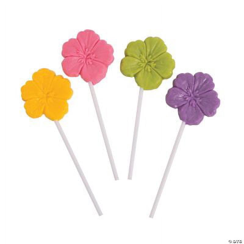 Hibiscus Flower Shaped Suckers (12 individually wrapped) Luau Party ...