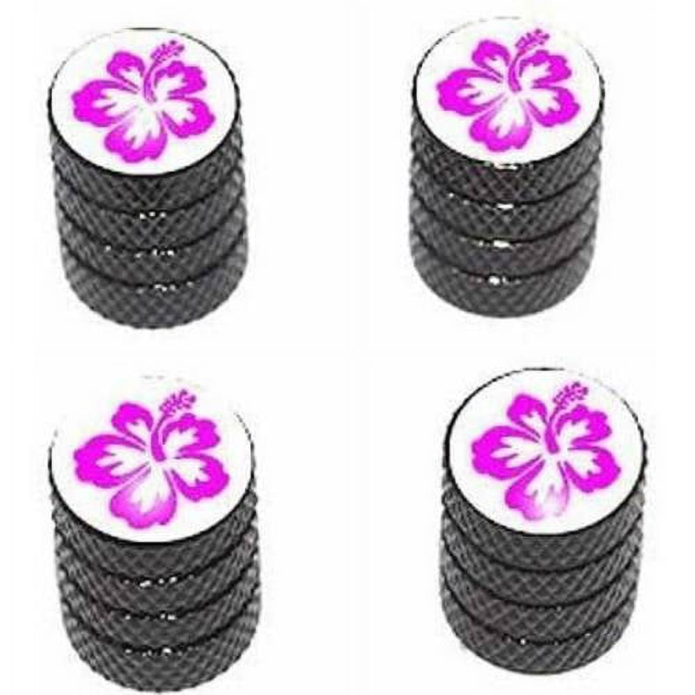 Hibiscus Flower Tire Rim Wheel Aluminum Valve Stem Caps, Multiple ...