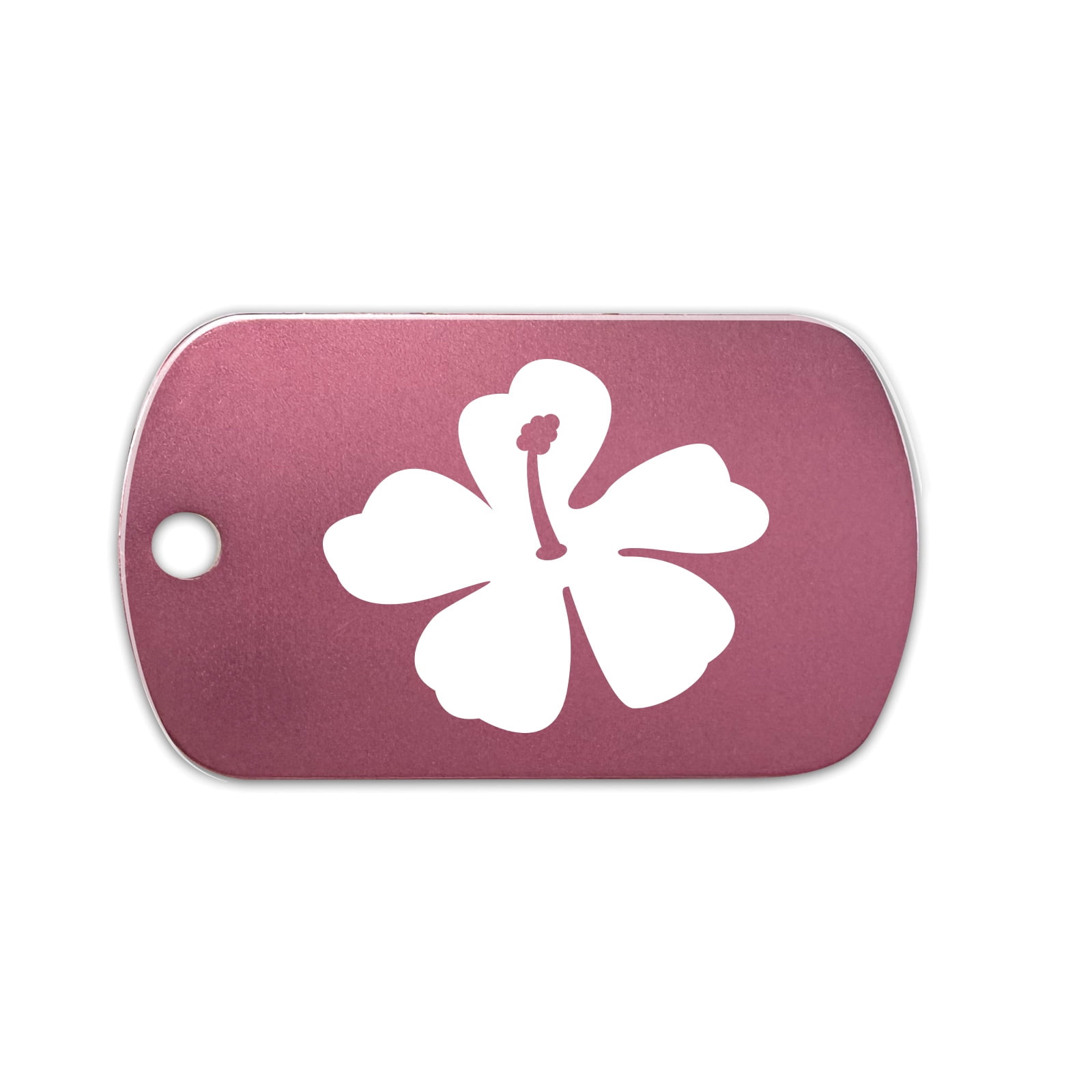 Hibiscus Flower V2 GI Dog Tag Aluminum Keychain hawaii hawaiian - Pink ...