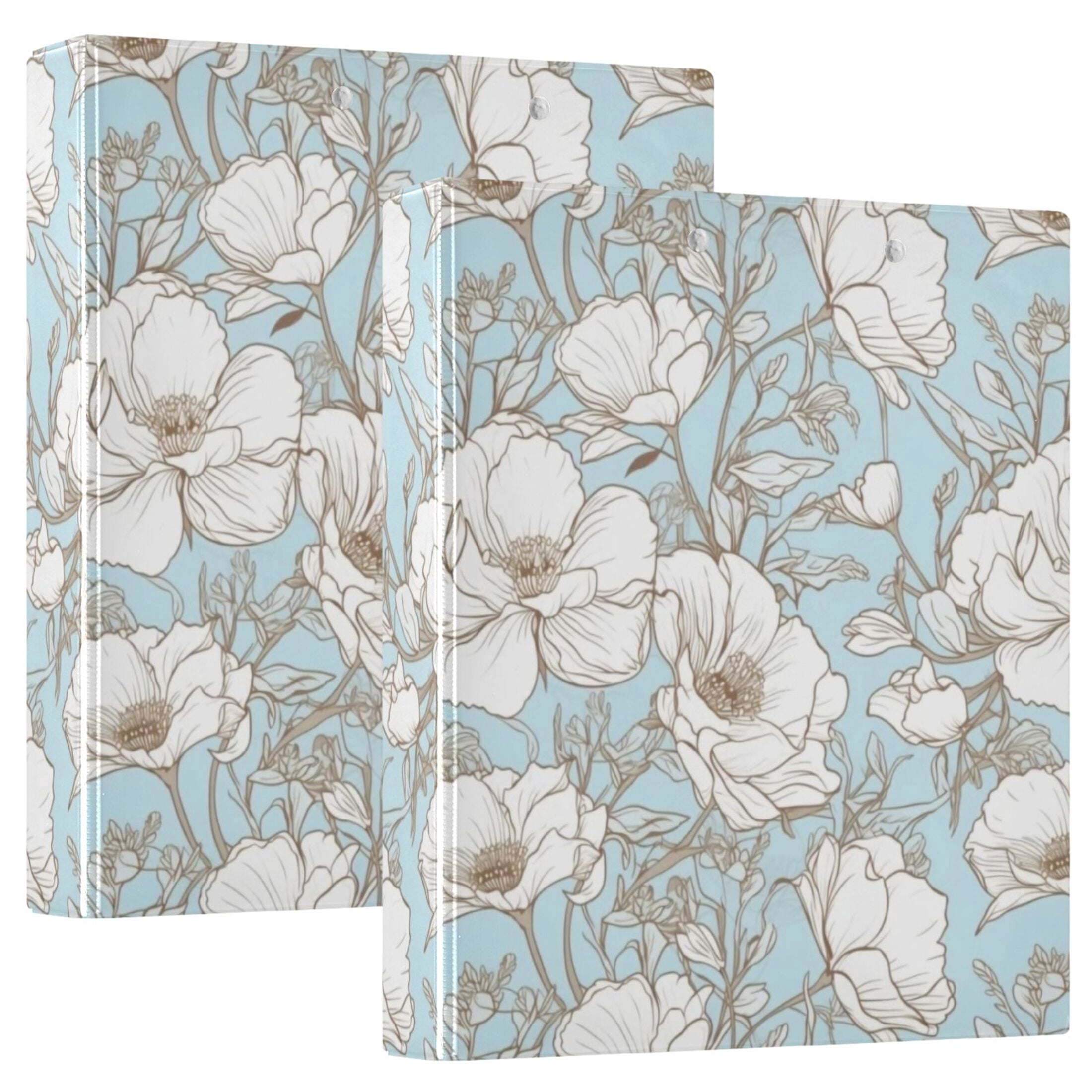 Hibiscus Flowers Hardcover 3 Ring Binder 1.5 inch Round Rings with ...