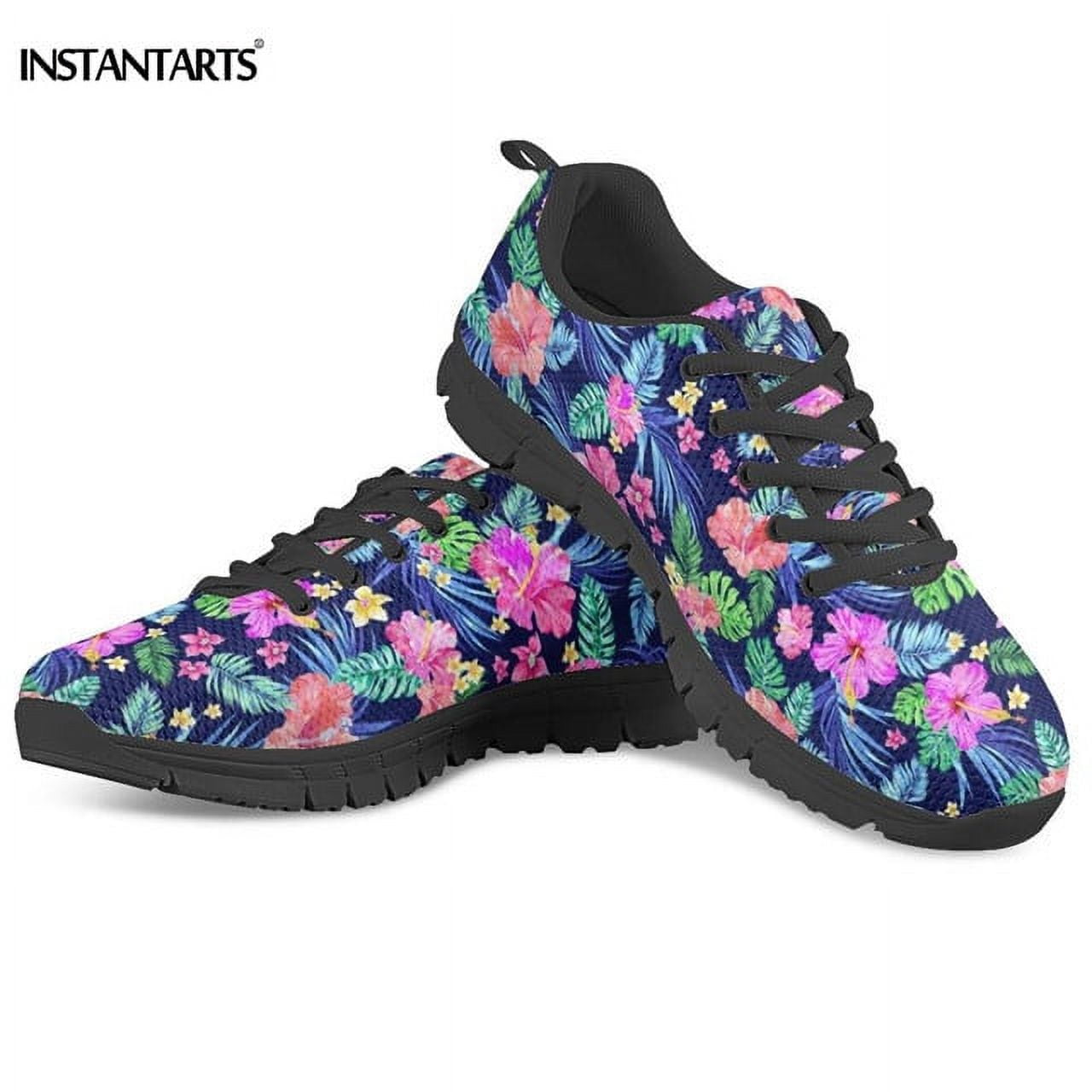 Hibiscus Hawaiian Flower Tropical Print Jogging Shoes Women Flats Shoes ...