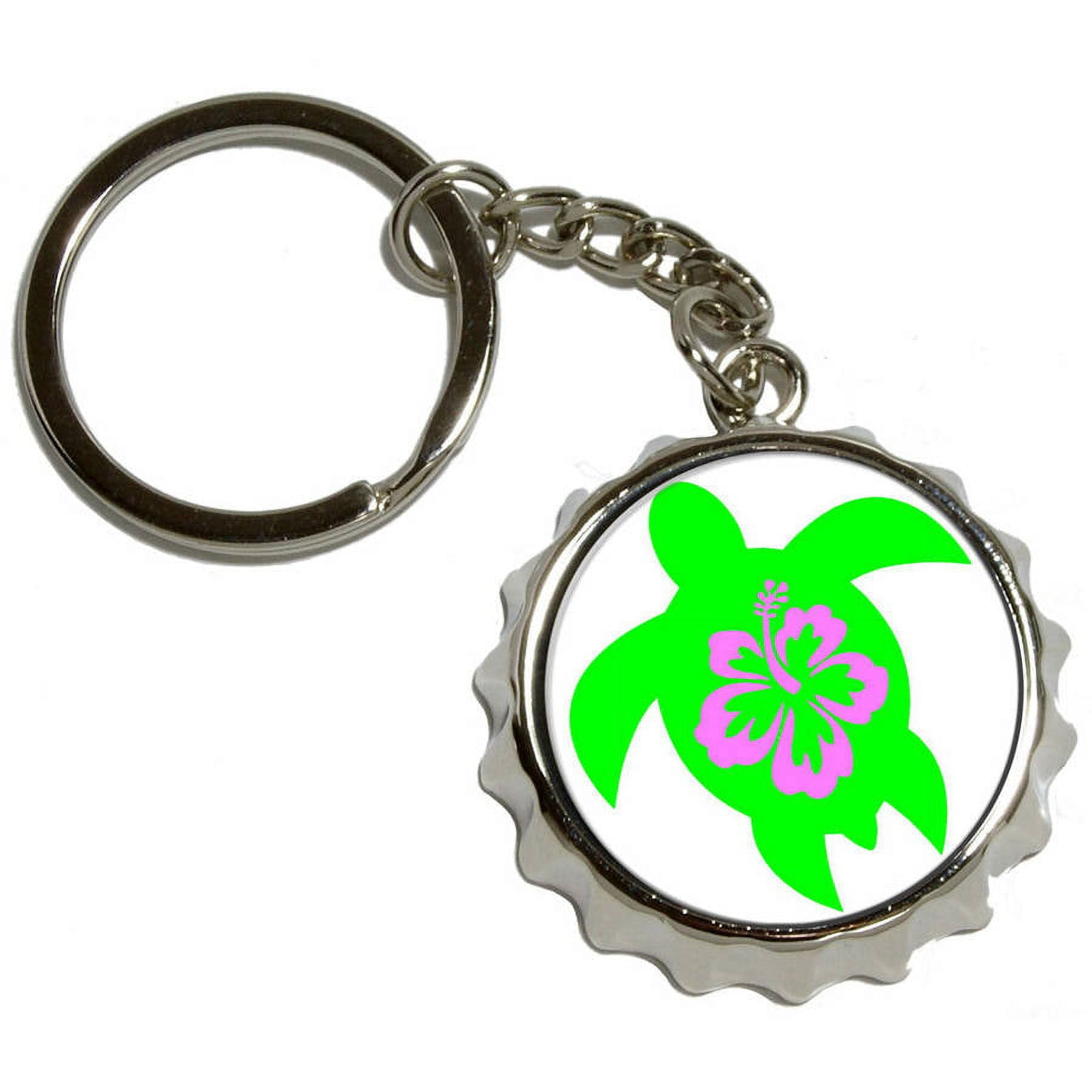 Hibiscus Hawaiian Turtle, Nickel Plated Metal Popcap Bottle Opener ...