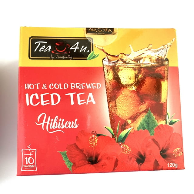 Hibiscus Iced Tea Bags - Hot & Cold Brewed|120 Gram Net |10 Foil Pouch ...