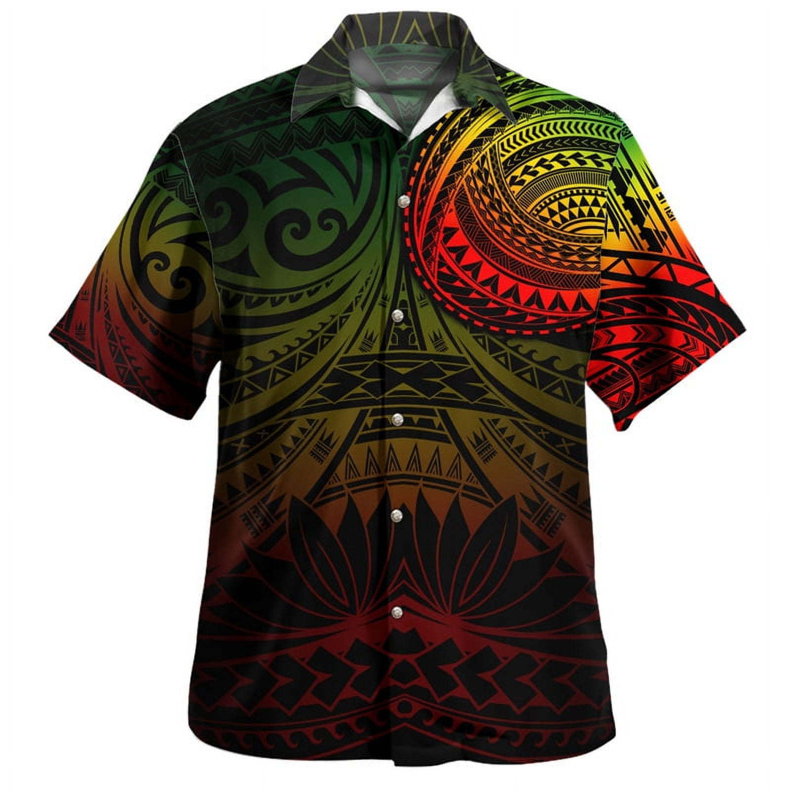 Hibiscus Plumeria Flower Pattern Hawaiian Shirts Men Polynesian 3d ...