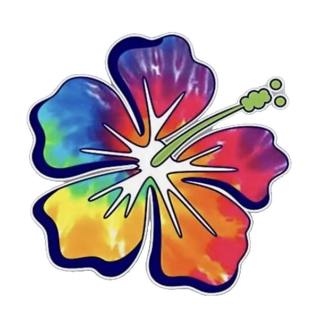 Hibiscus Rainbow Flower Hawaiian Flower Decals Holographic Design, PVC ...