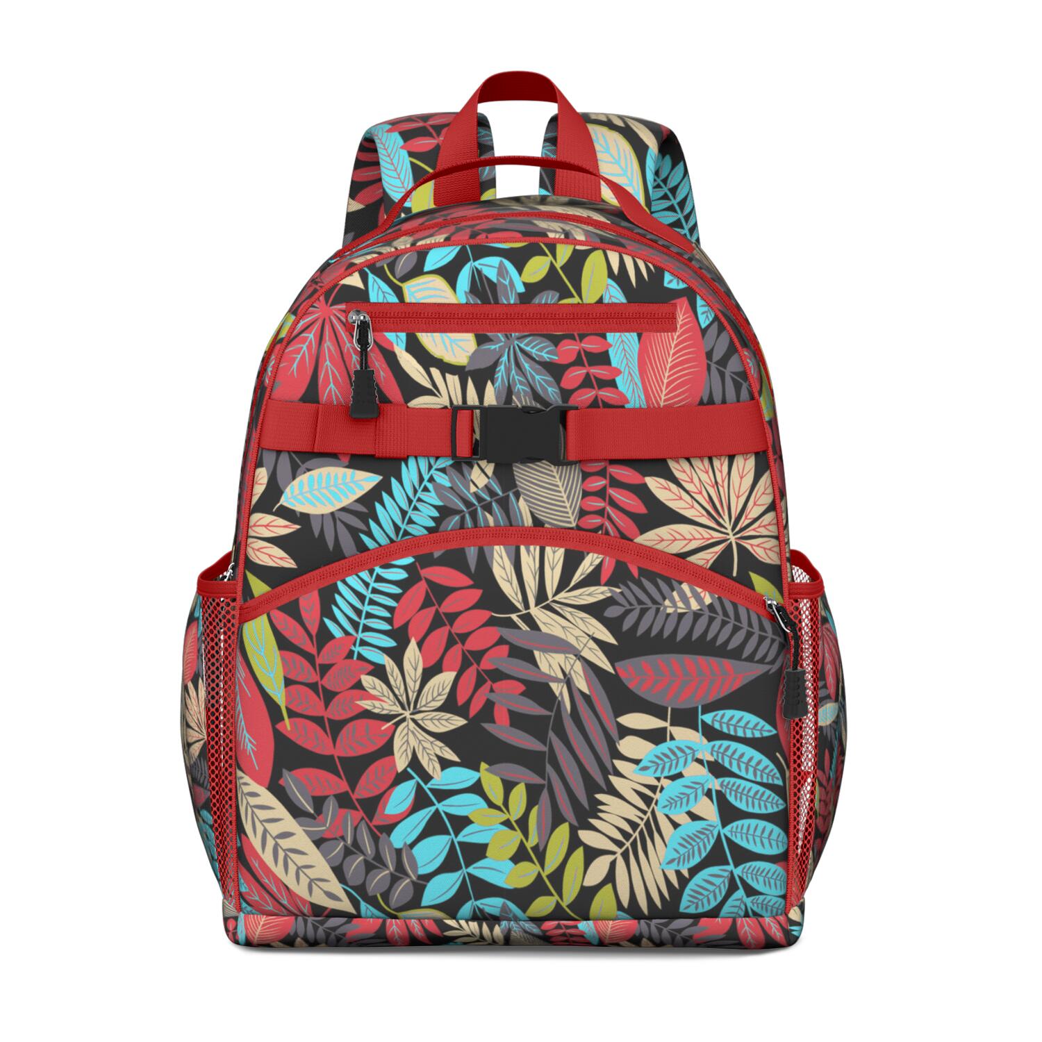 Hibiscus Tropical School Backpack - Ergonomic Adjustable Bag with Side ...