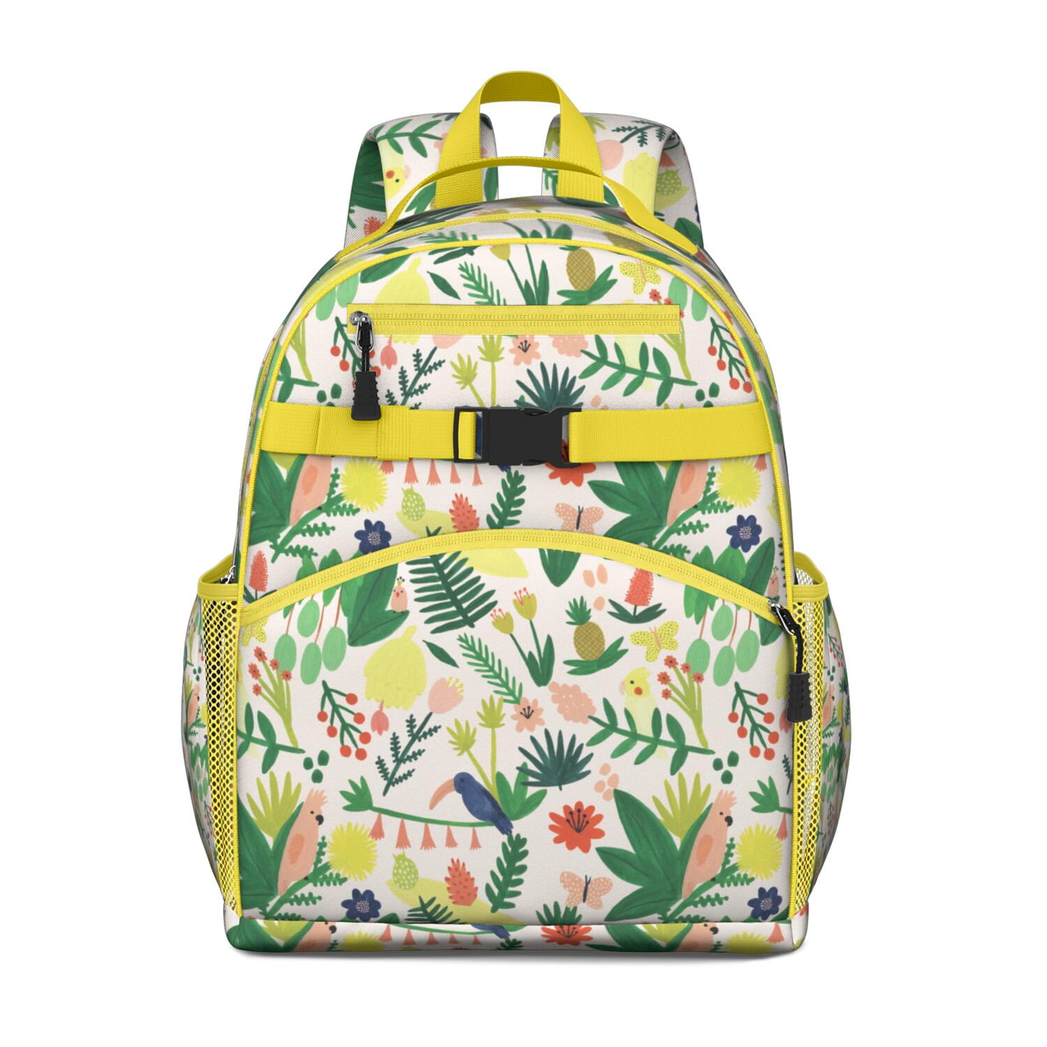 Hibiscus Tropical School Backpack - Ergonomic Adjustable Bag with Side ...