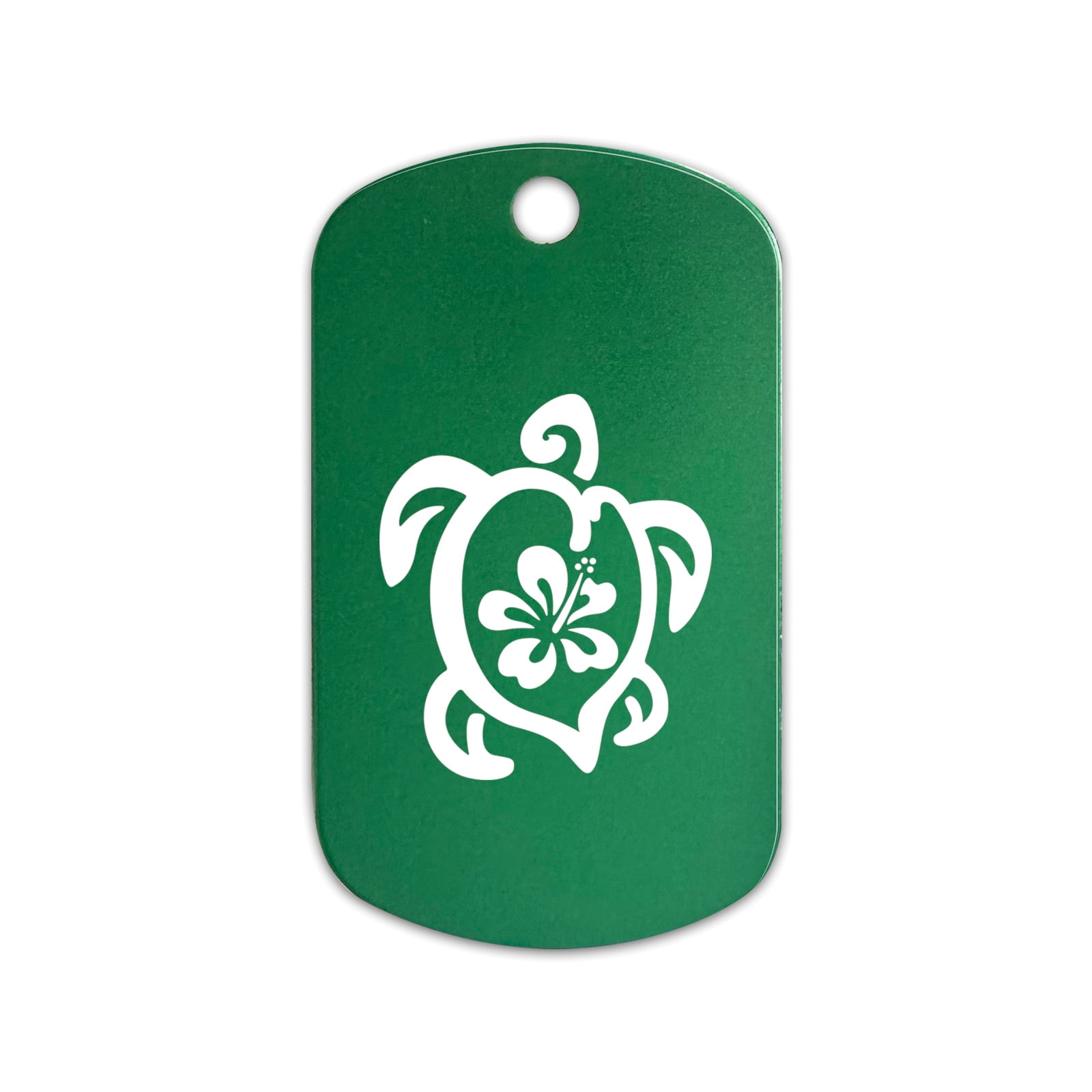Hibiscus Turtle GI Dog Tag Aluminum Keychain la pura vida island style ...