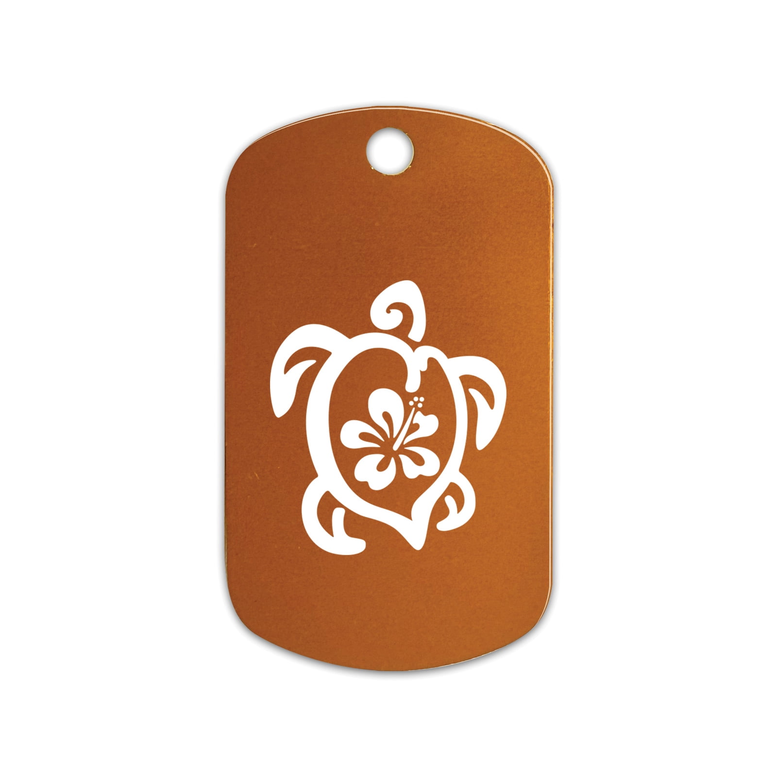 Hibiscus Turtle GI Dog Tag Aluminum Keychain la pura vida island style ...