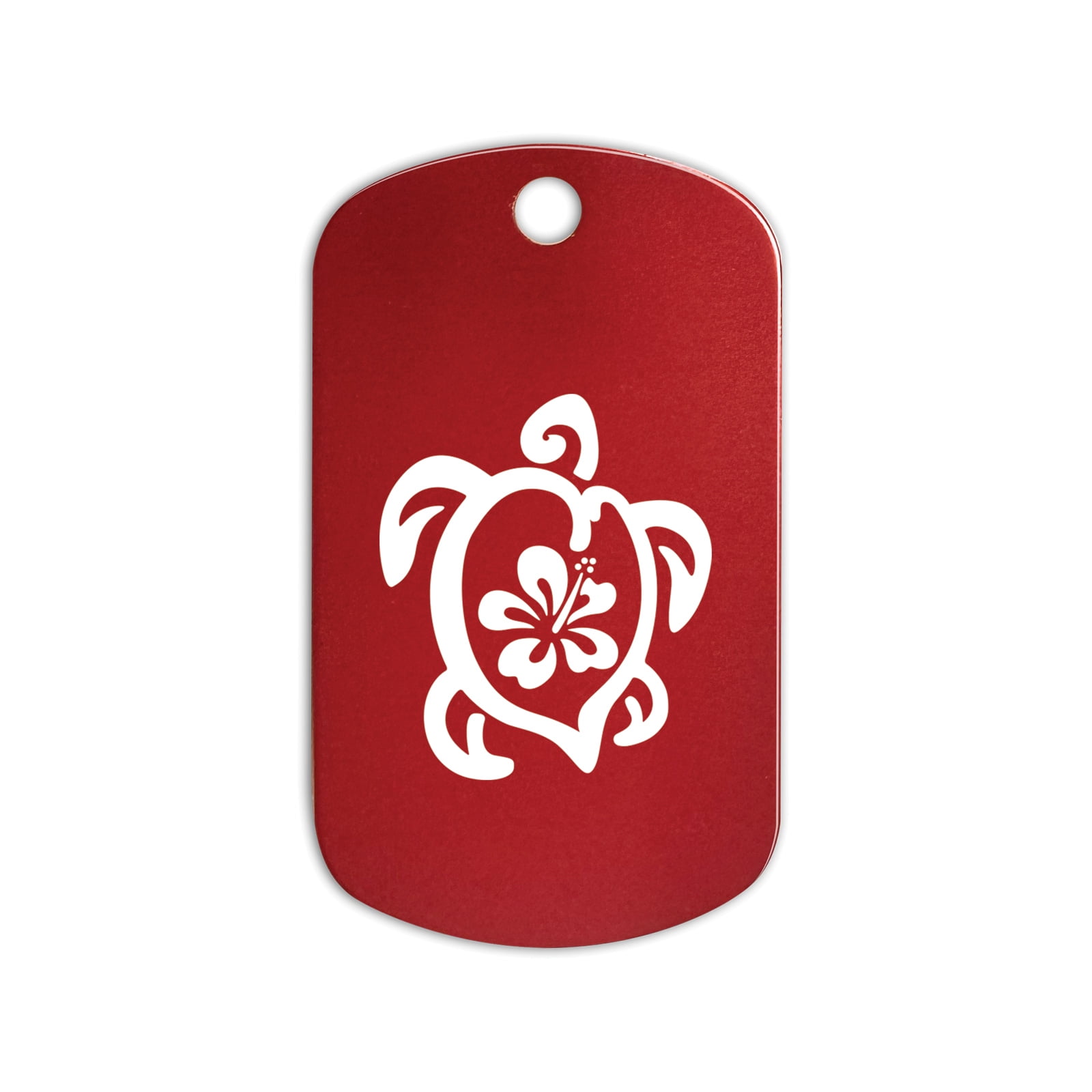 Hibiscus Turtle GI Dog Tag Aluminum Keychain la pura vida island style ...