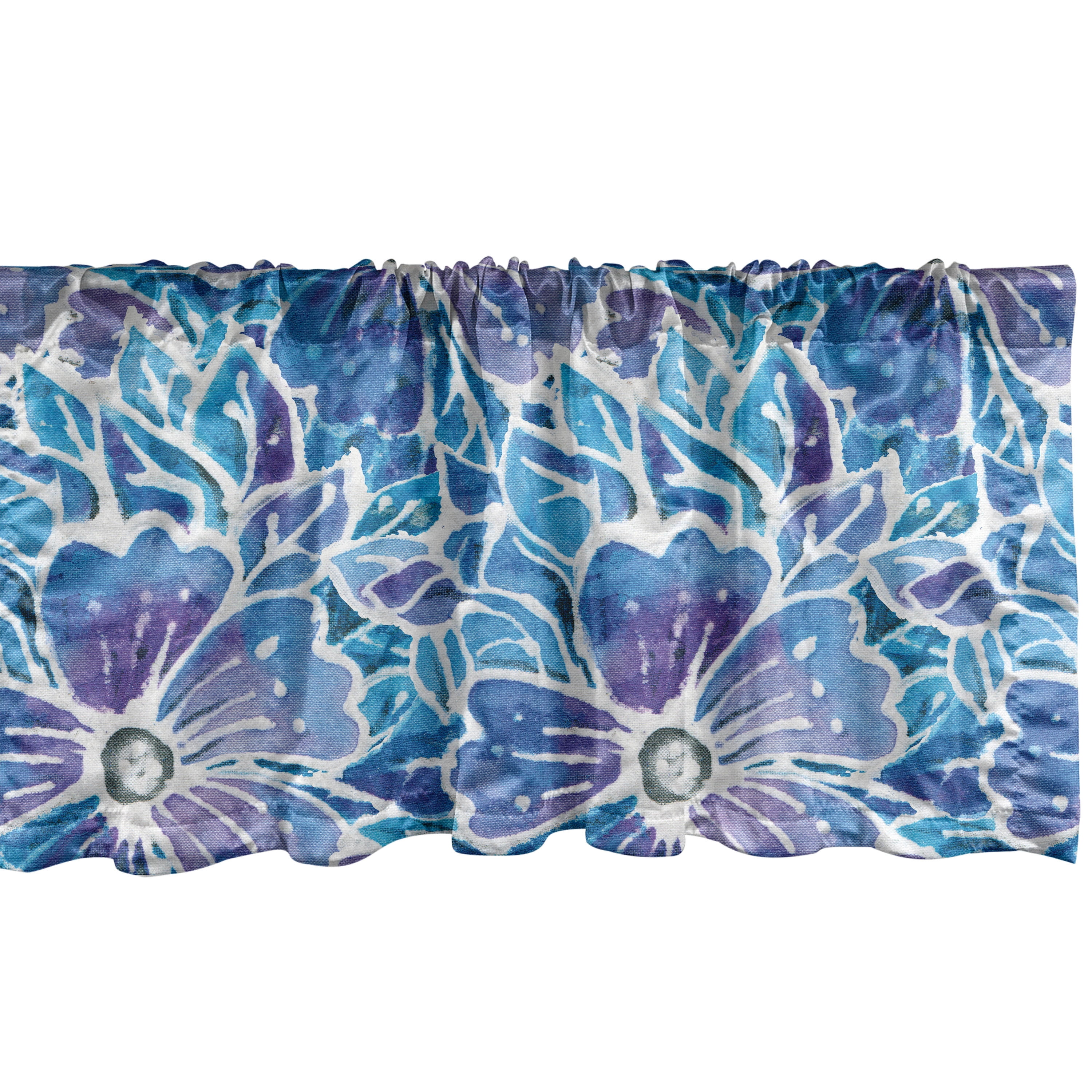 Hibiscus Window Valance, Simple Design Modern Linear Exotic Flowers ...