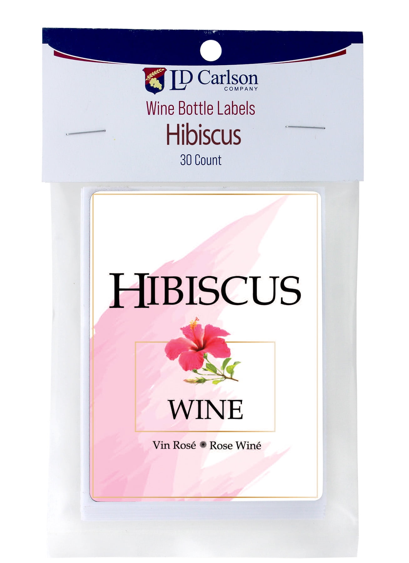 Hibiscus Wine Bottle Labels 30/Pack Mist Collection - Walmart.com