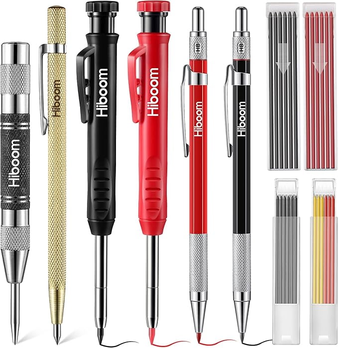 Hiboom 10 Pack Carpenter Pencil Set, 4 Colorful Solid Carpenter Pencils ...