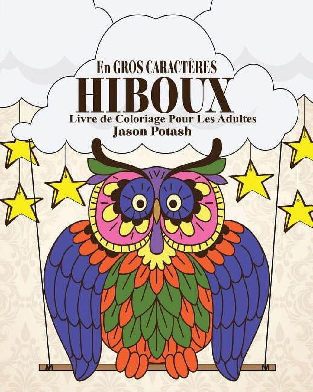 Hiboux Livre de Coloriage Pour Les Adultes ( En Gros Caracteres ...