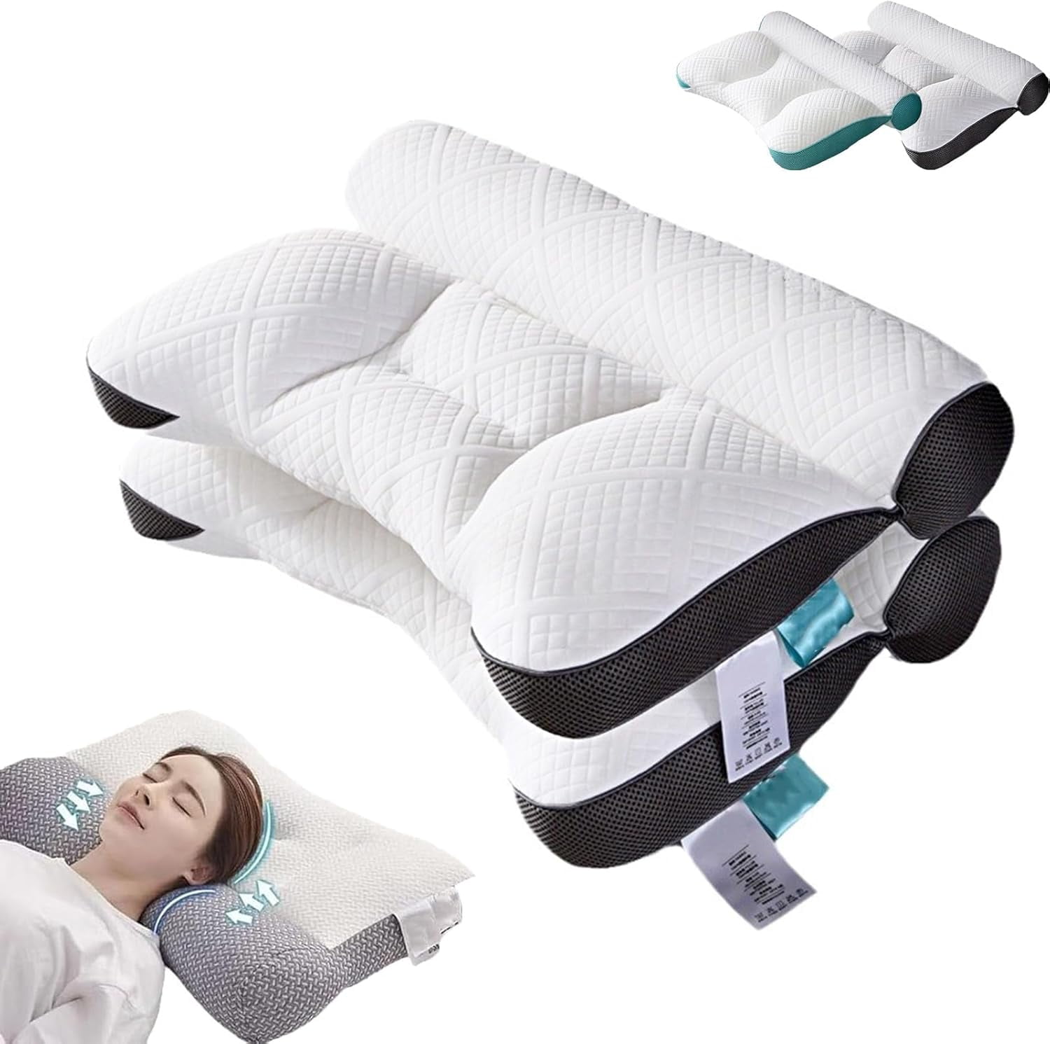 Hicaly Ergonomic Pillow – 2025 Version The Neck Suppor, Sleep Enhancing ...