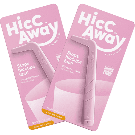 HiccAway Hiccup Straw – 2-Pack Pink | Natural, Drug-Free Hiccup Remedy ...