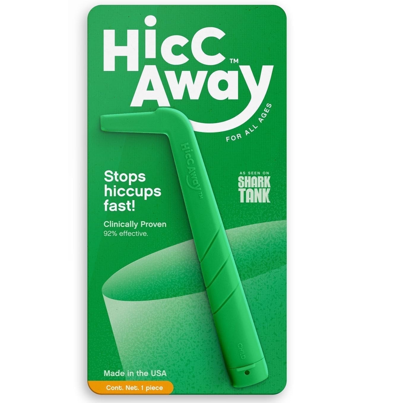 HiccAway Hiccup Straw – 1-Pack Green | Natural, Drug-Free Hiccup Relief ...