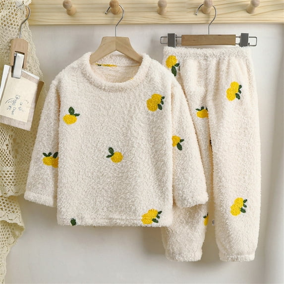 Hicidod 2 Piece Toddler Boys Girls Winter Fleece Sherpa Pajama Set Warm Matching Sleepwear Set ...
