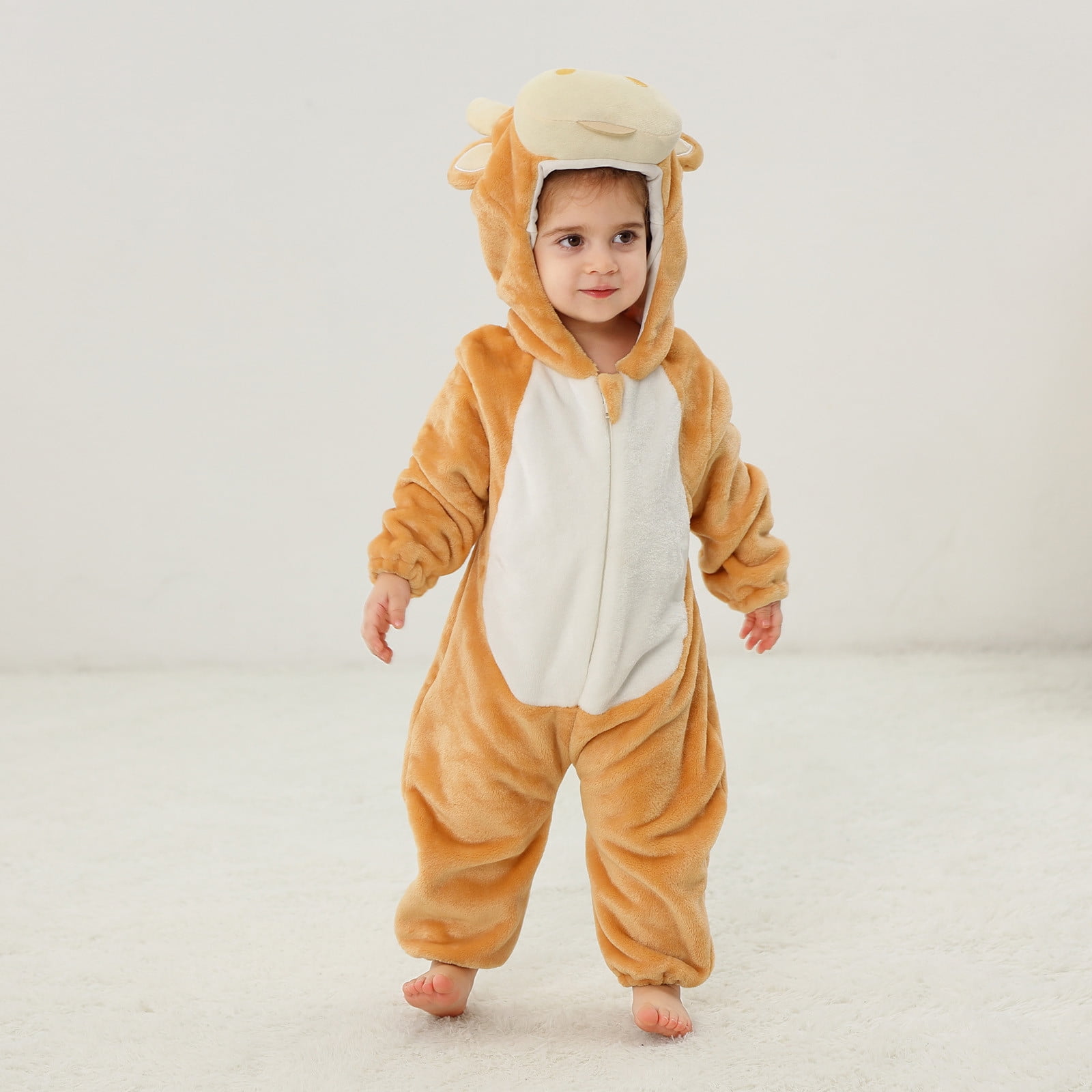 Hicidod Baby Romper Unisex Cute Animal Fleece One-Piece Outfit Full ...