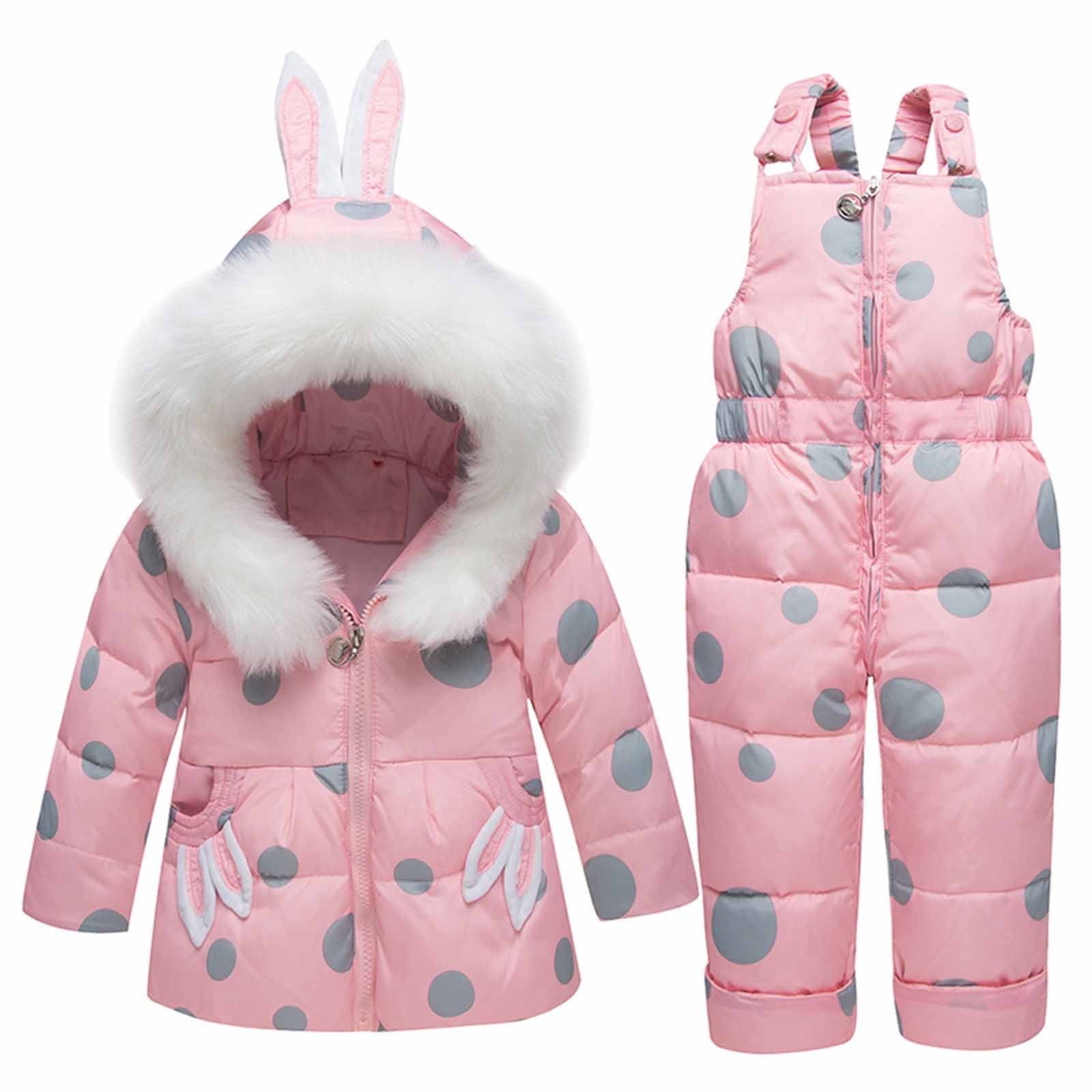 Hicidod Girls Snow Suit Winter Thicken Warm Toddler Snow Pants And ...